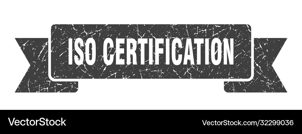 Iso certification ribbon grunge Royalty Free Vector Image