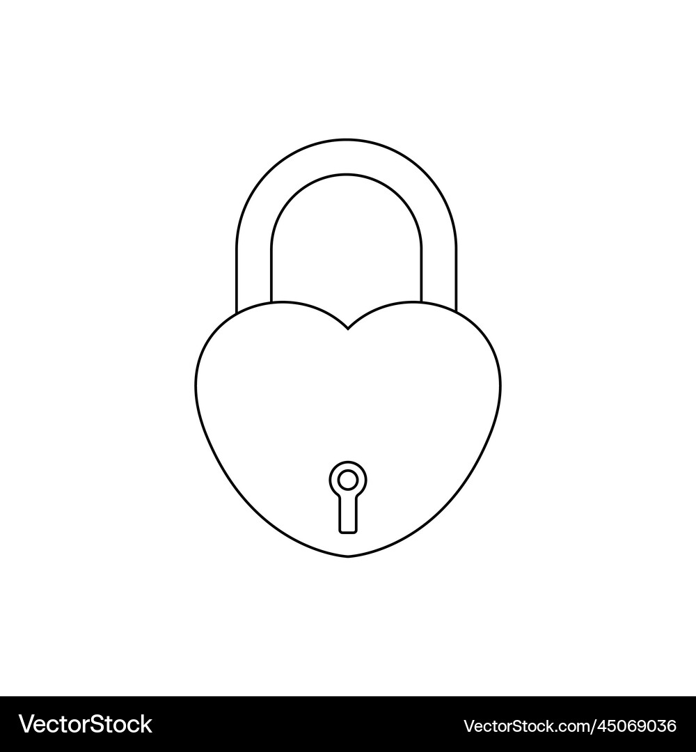 Love lock outline icon on white background Vector Image
