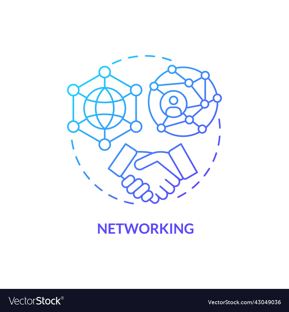 Networking blue gradient concept icon Royalty Free Vector