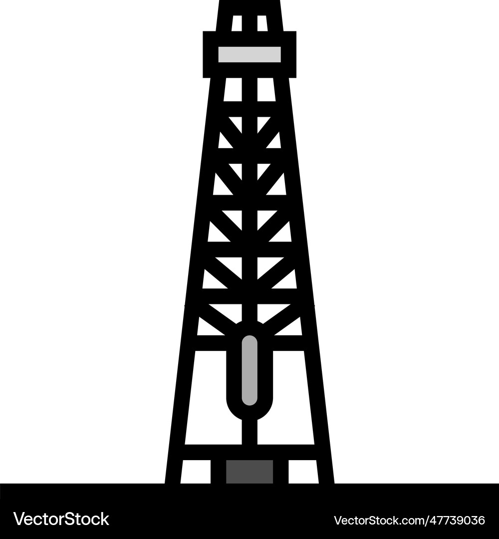 Oil derrick petroleum engineer color icon Vector Image