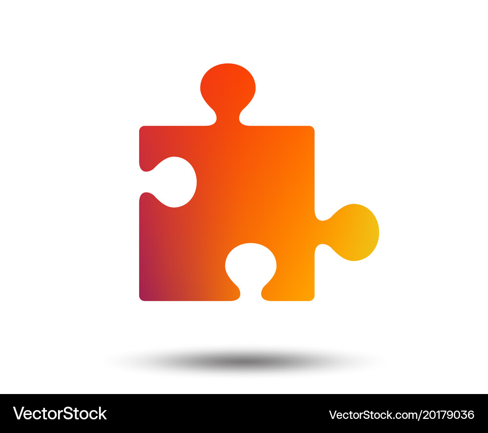 Puzzle piece sign icon strategy symbol Royalty Free Vector