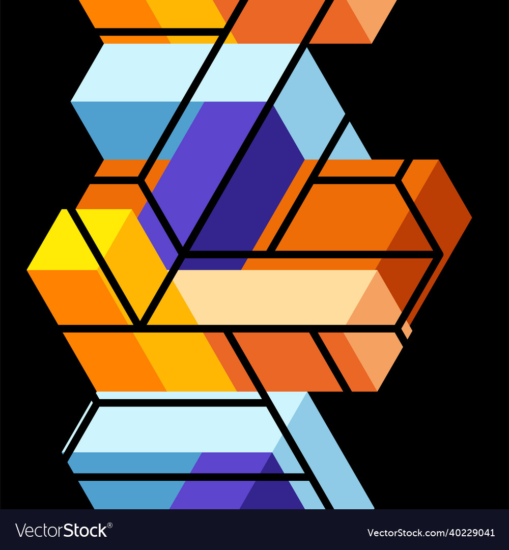 Abstract background 3d cubes cubic elements Vector Image