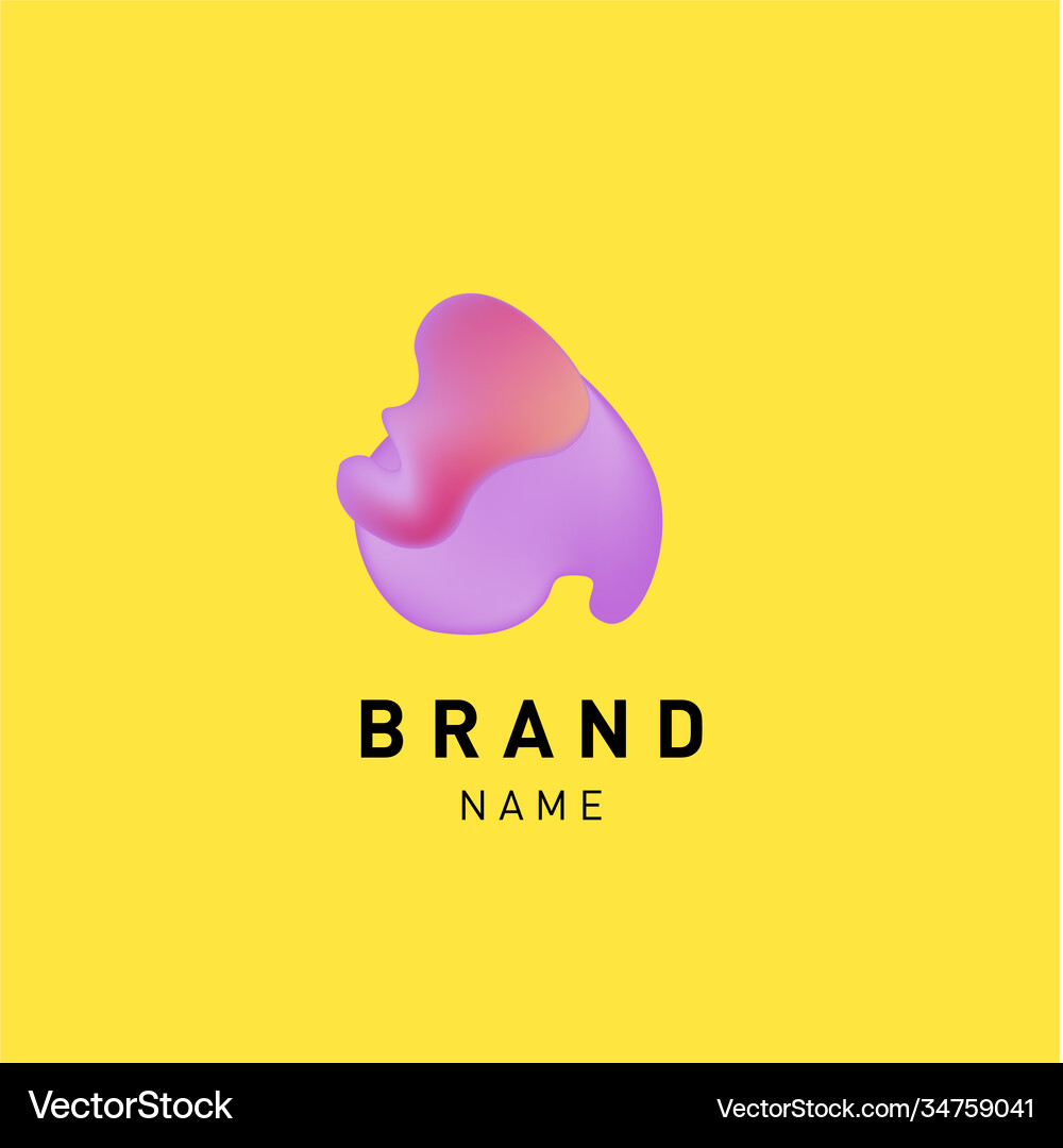 Abstract liquid 3d gradient logo brand company Vector Image