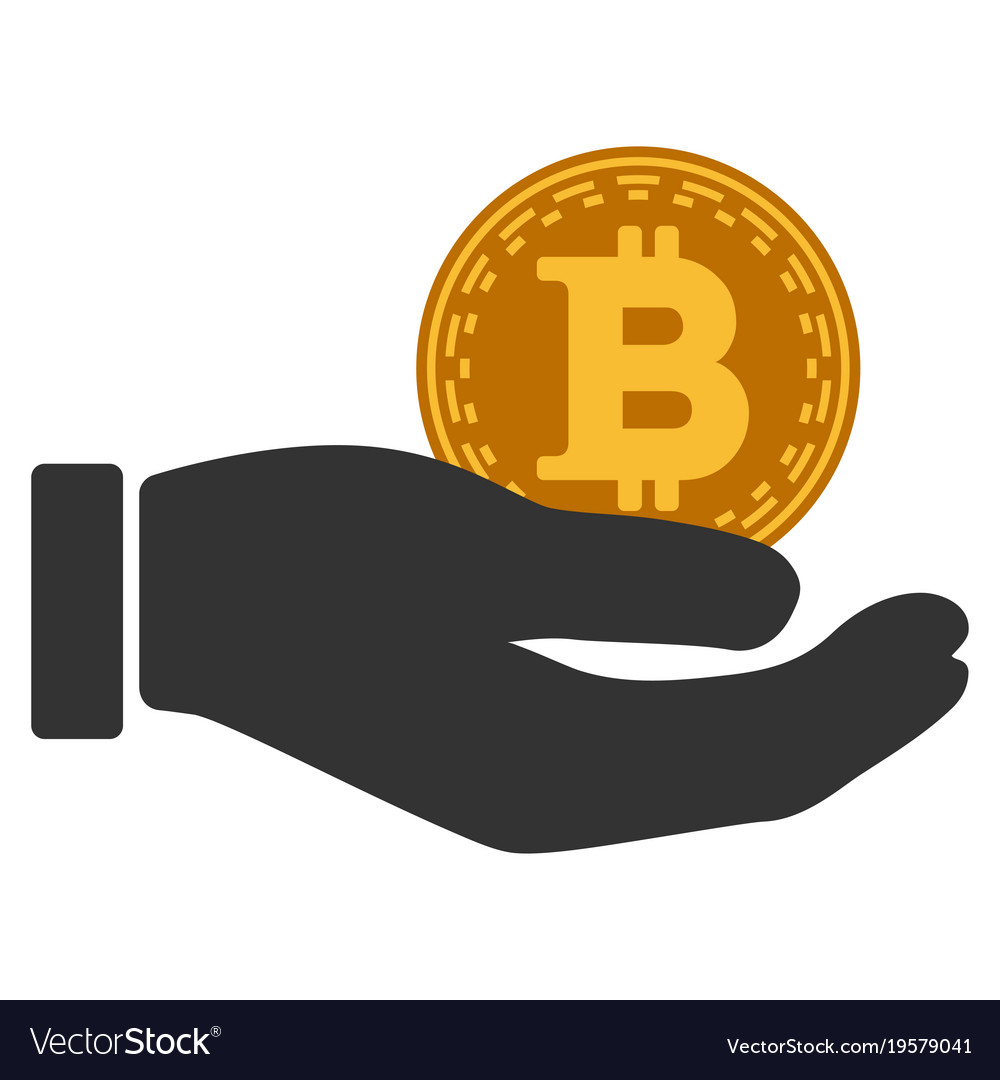 Bitcoin donation hand flat icon Royalty Free Vector Image Bitcoin donation hand flat icon Royalty Free Vector Image