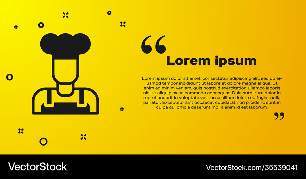 Black cook icon isolated on yellow background Vector Image