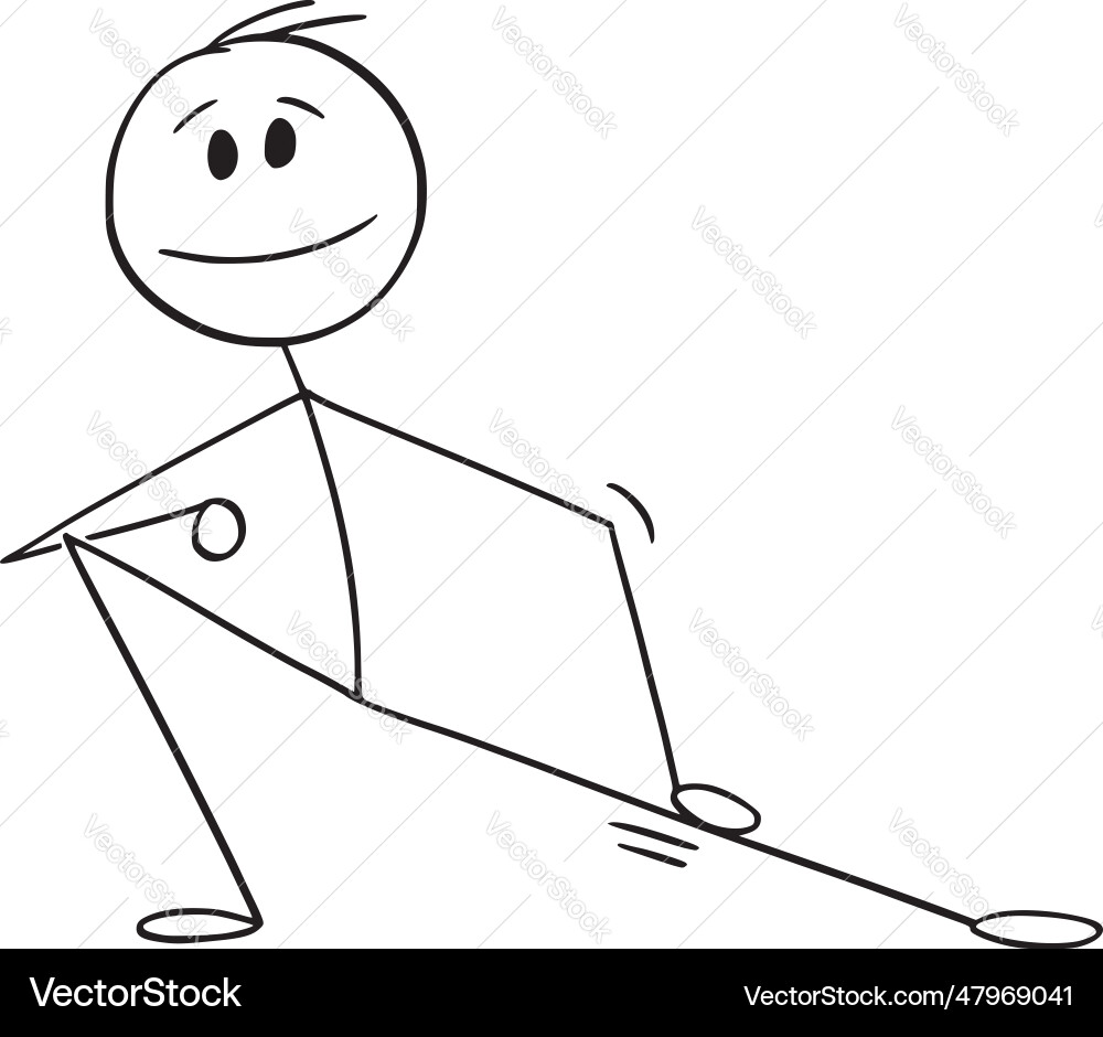 Body stretching pose cartoon stick figure Vector Image