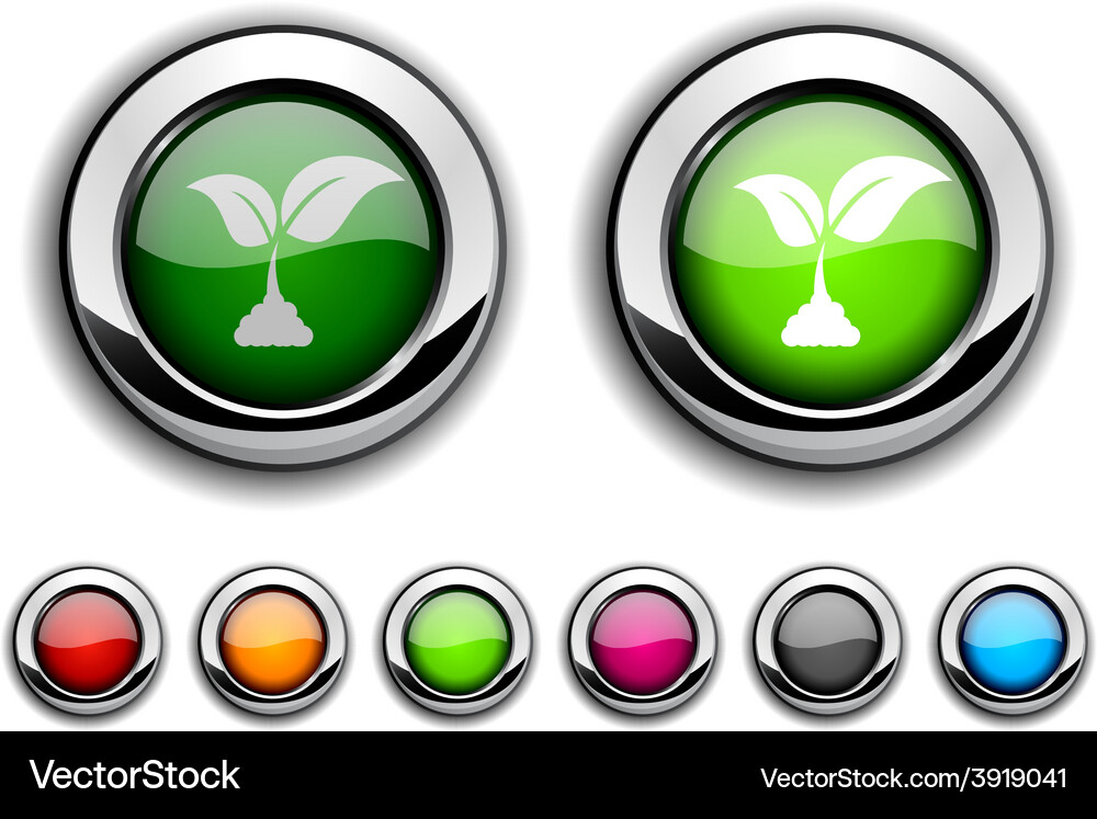 Ecology button Royalty Free Vector Image - VectorStock
