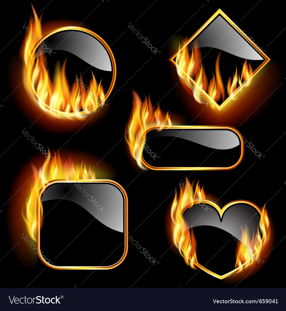 Flaming frames Royalty Free Vector Image - VectorStock