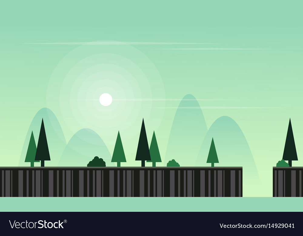 Flat game background with landscape Royalty Free Vector Flat game background with landscape Royalty Free Vector