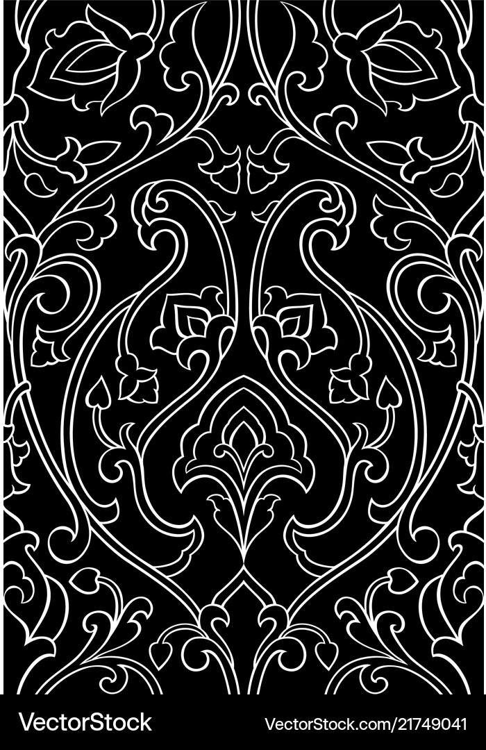 Floral black and white ornament Royalty Free Vector Image