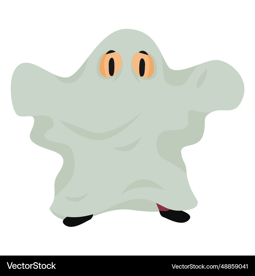 Ghost halloween cartoon costume Royalty Free Vector Image
