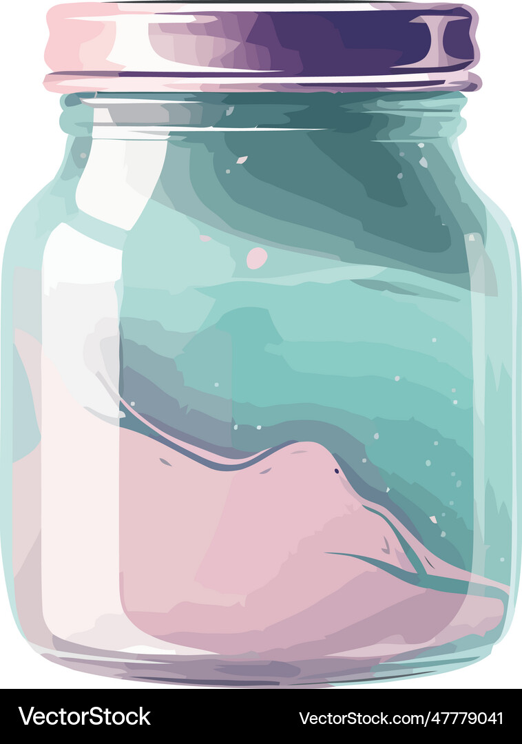 Glass jar abstract sryle icon isolated Royalty Free Vector