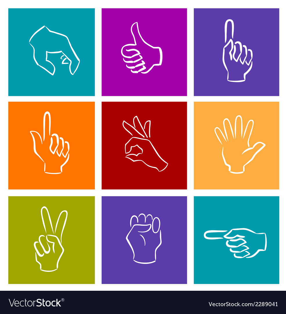 Hand gestures Royalty Free Vector Image - VectorStock