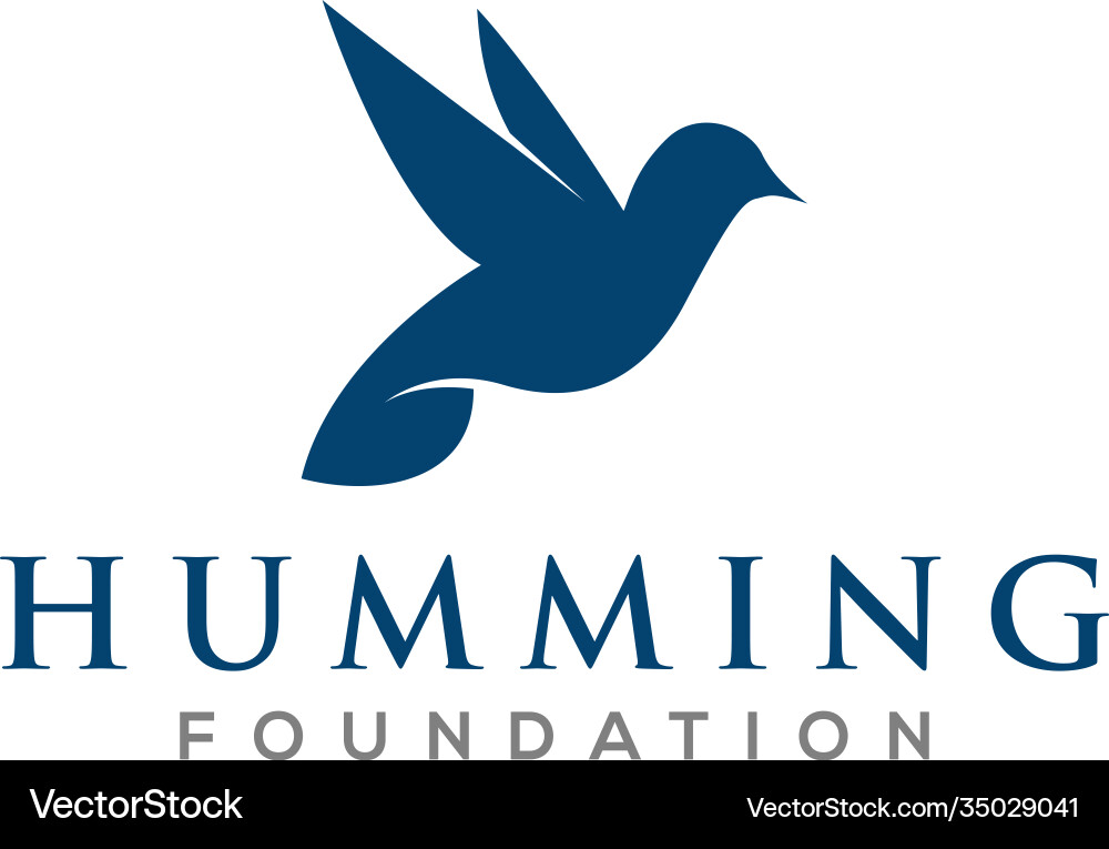 Humming bird logo silhouette simple minimalist Vector Image