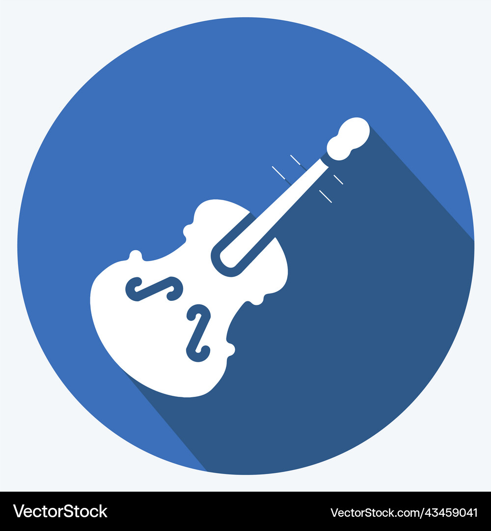 Icon violin suitable for education symbol long Vector Image