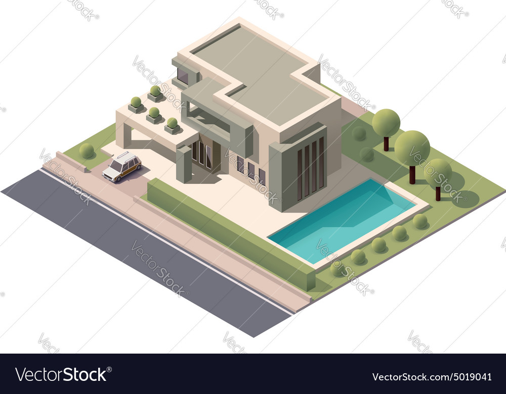 Isometric modern house Royalty Free Vector Image Isometric modern house Royalty Free Vector Image