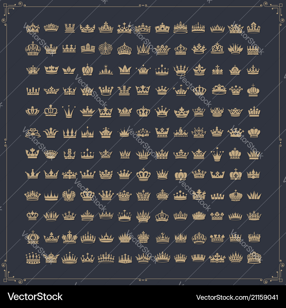 King and queen crowns symbols Royalty Free Vector Image