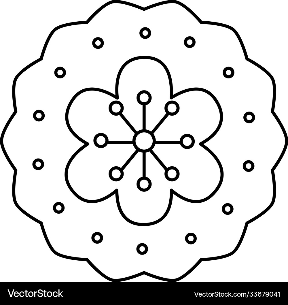 Mid autumn concept moon cake with flower design Vector Image
