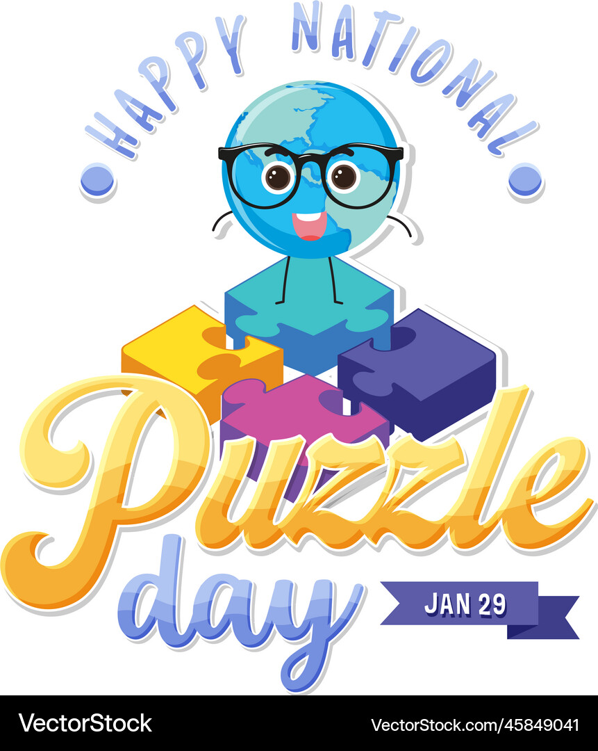 National puzzle day banner design Royalty Free Vector Image