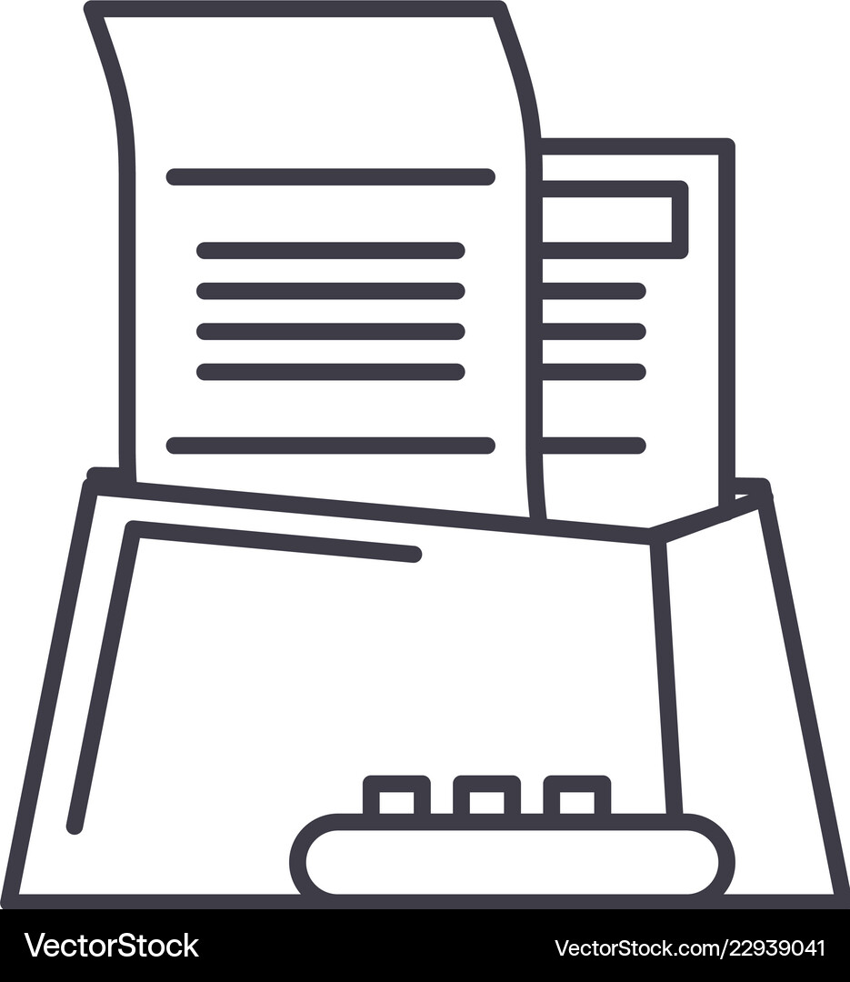 Office paper line icon concept paper Royalty Free Vector