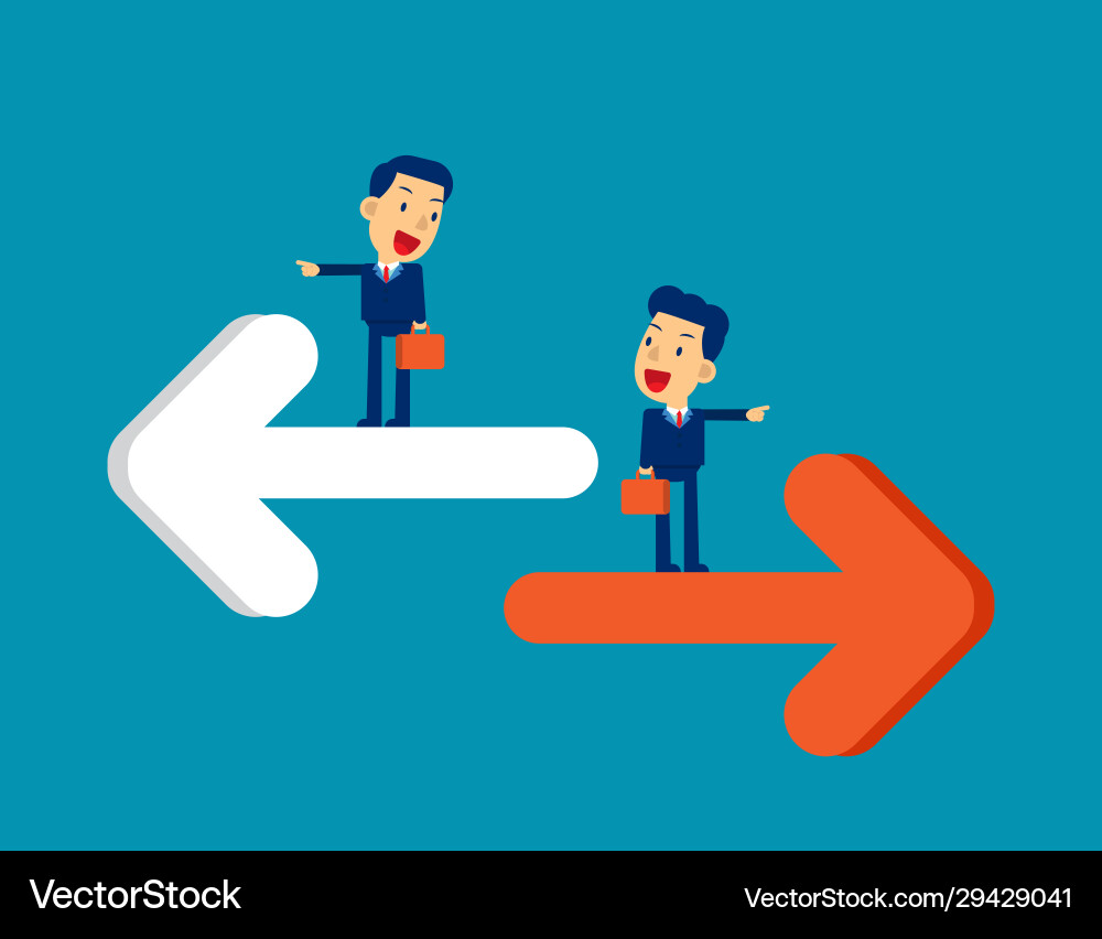 Person pointing to different direction business Vector Image