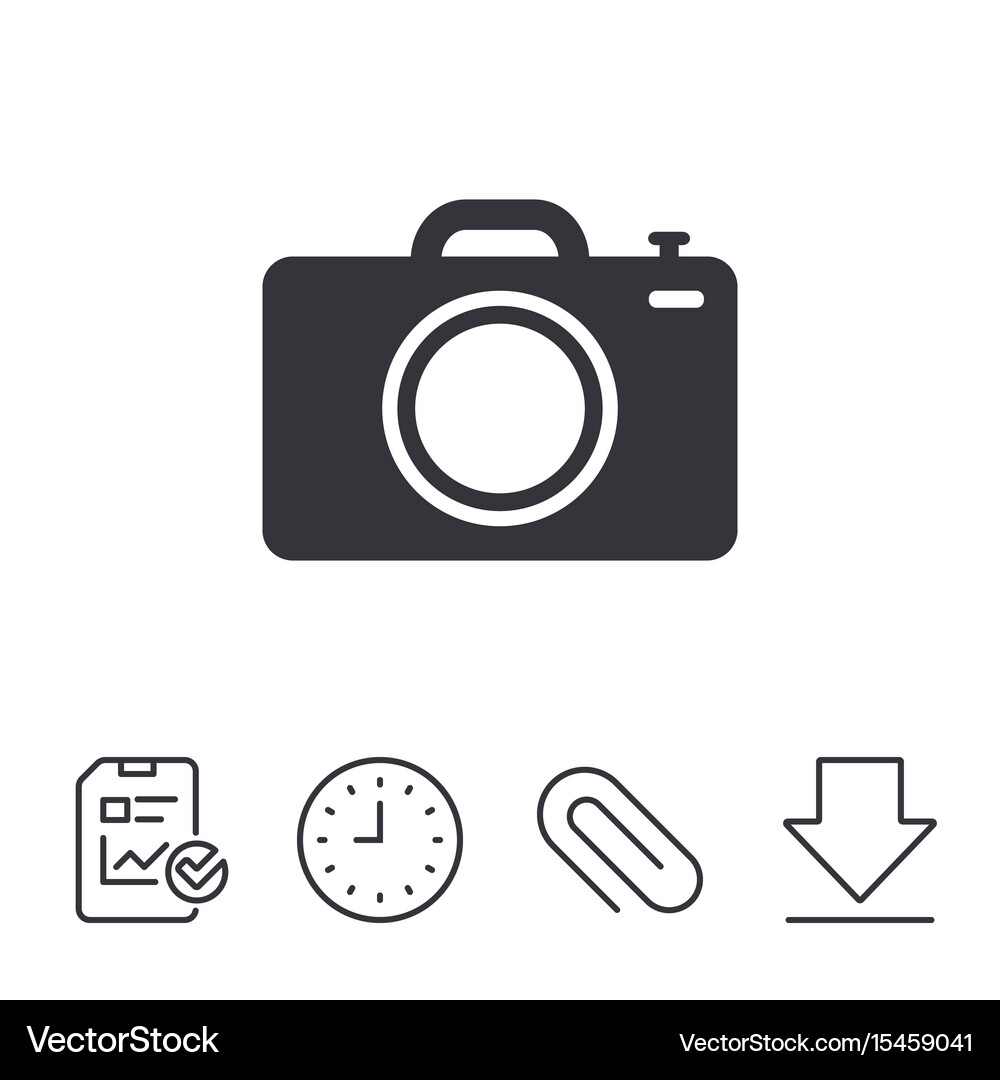 Photo camera sign icon symbol Royalty Free Vector Image