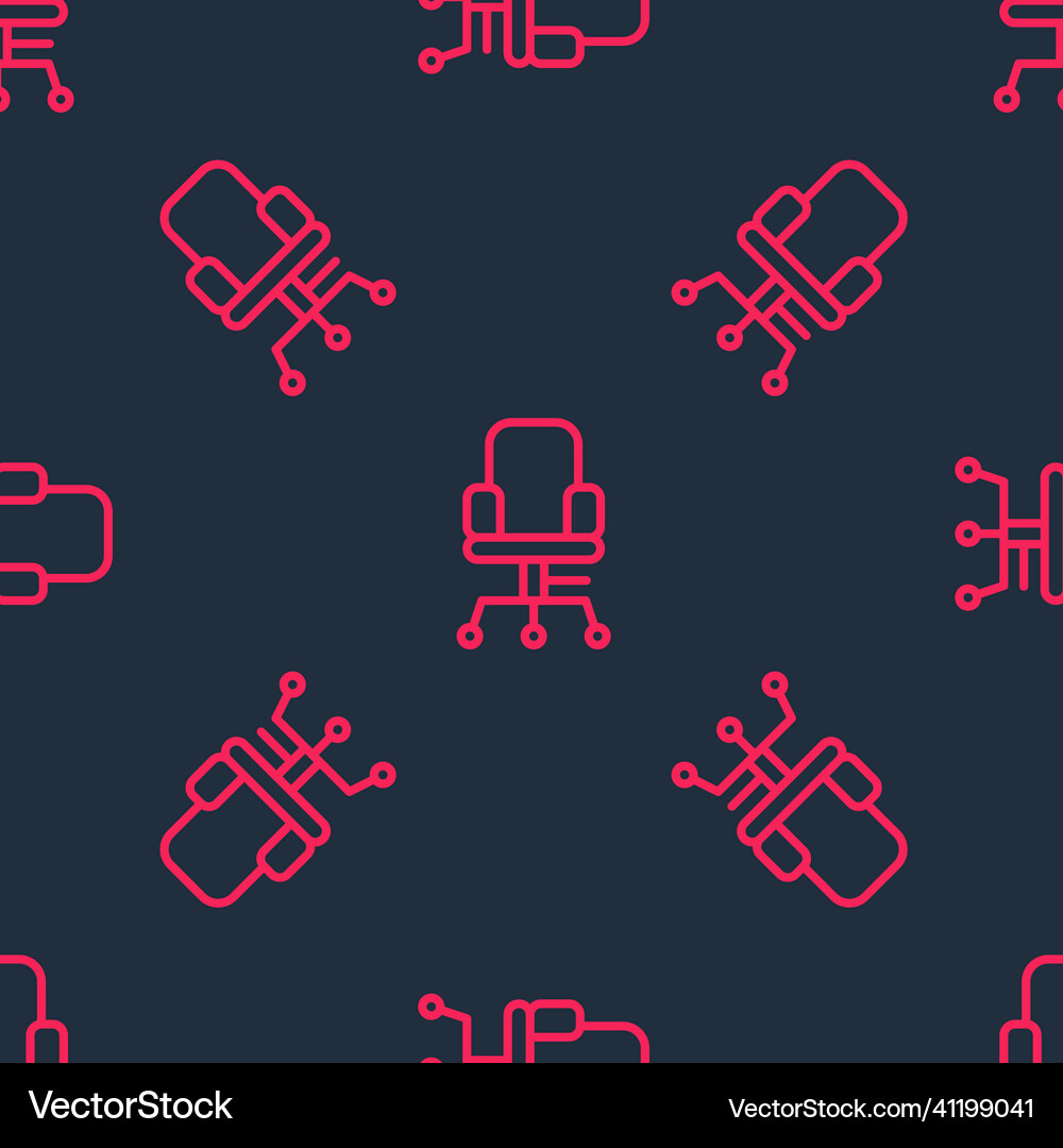 Red line office chair icon isolated seamless Vector Image