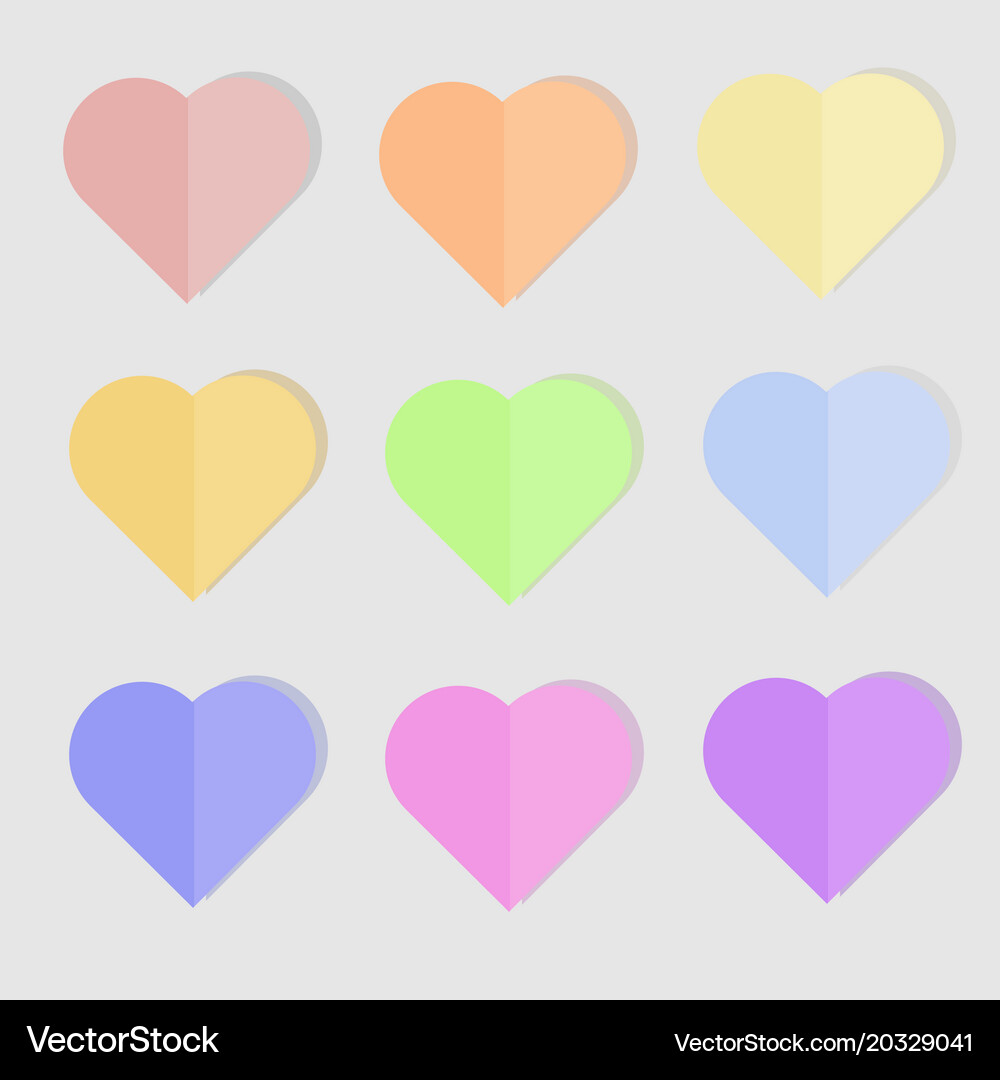 Set of paper hearts Royalty Free Vector Image - VectorStock