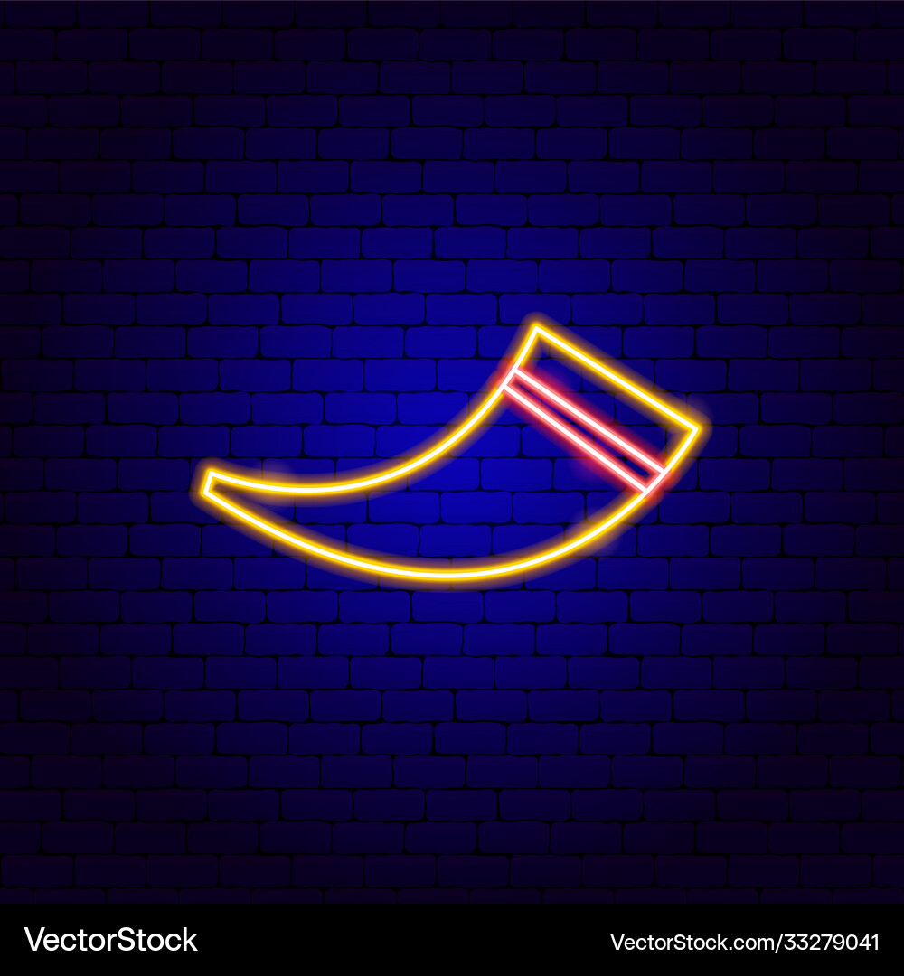 Shofar signal neon sign Royalty Free Vector Image