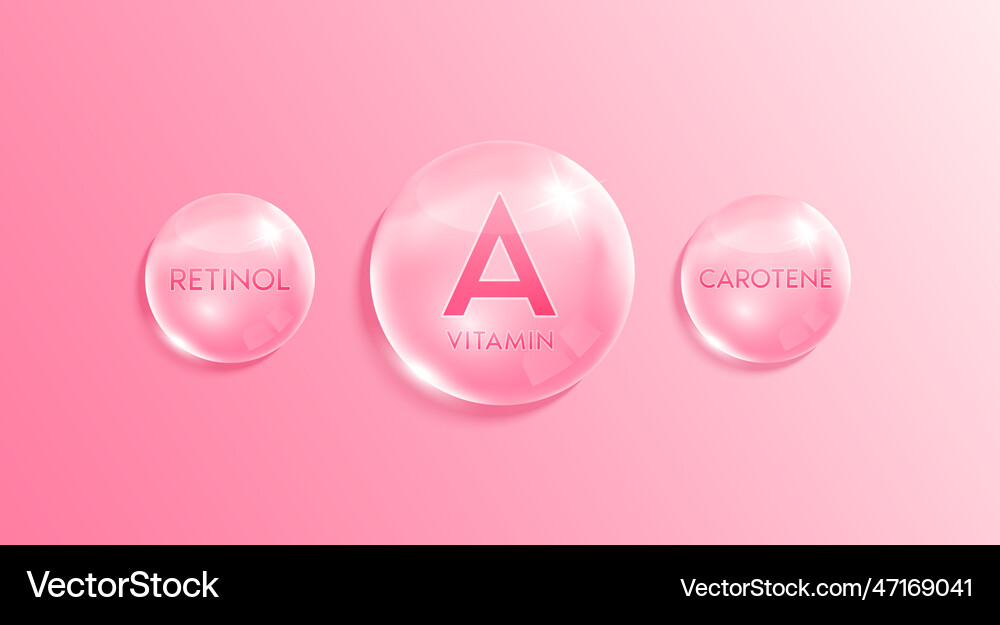 Vitamin a complex drop retinol and carotene Vector Image