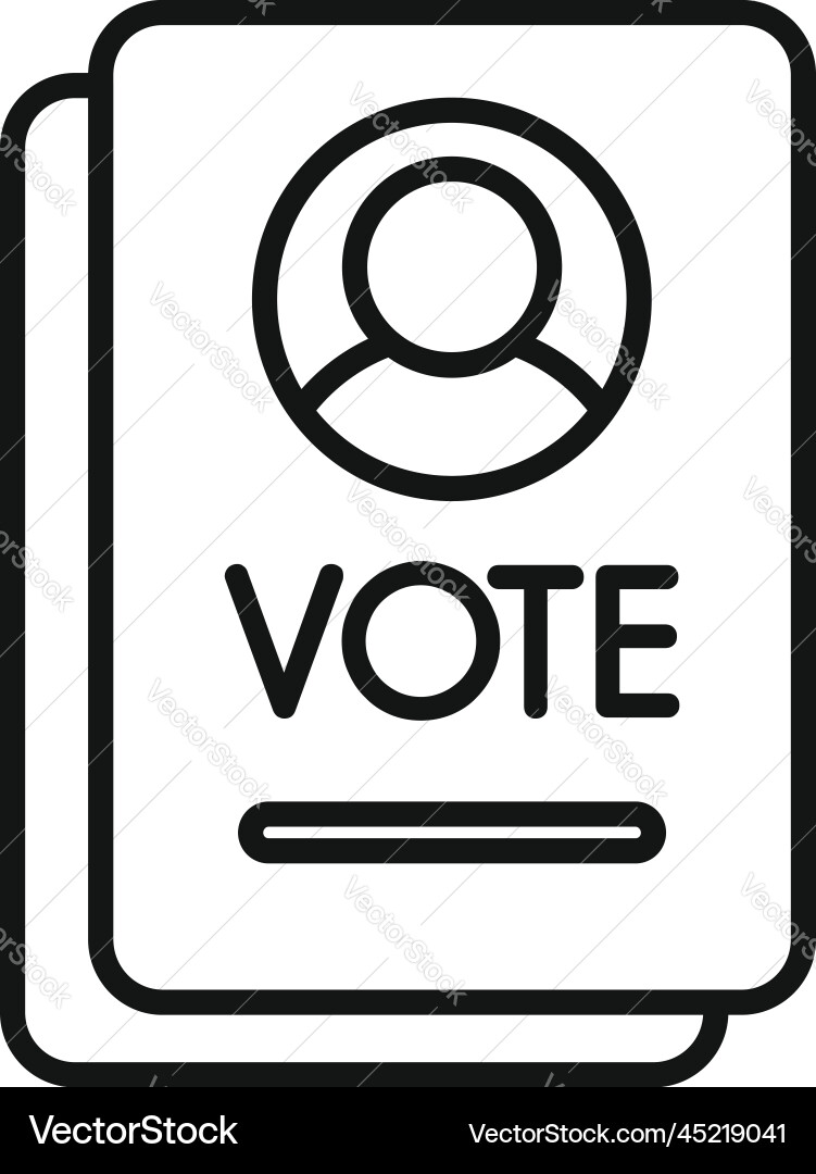 Vote candidate icon outline election poll Vector Image