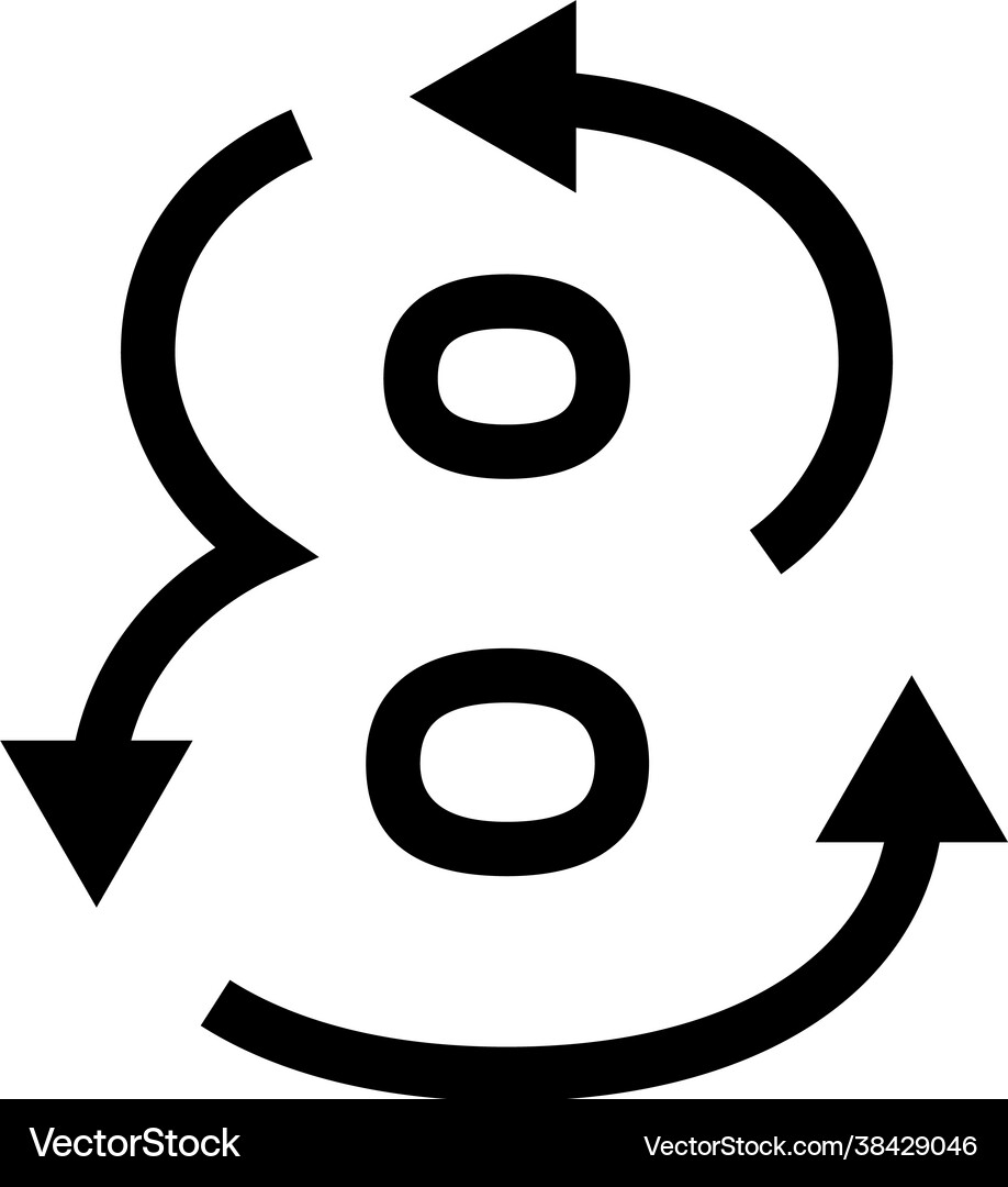 8 eight number recycle logo icon Royalty Free Vector Image