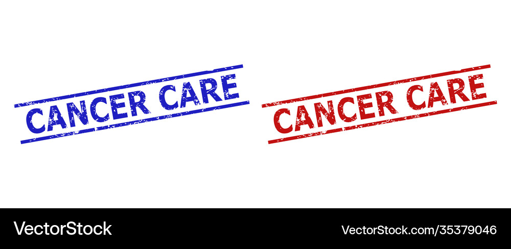 Cancer care stamps with scratched surface Vector Image