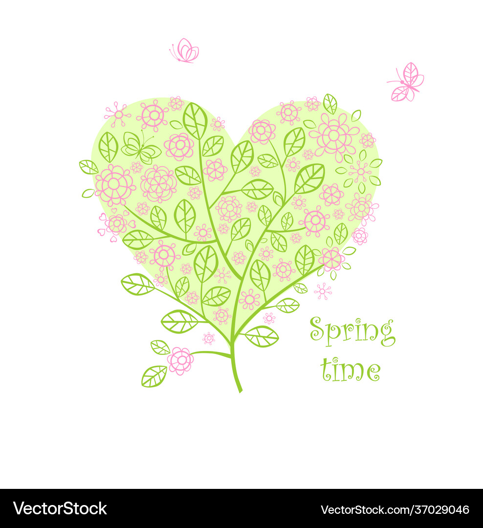 Greeting card with beautiful spring lacy bouquet Vector Image
