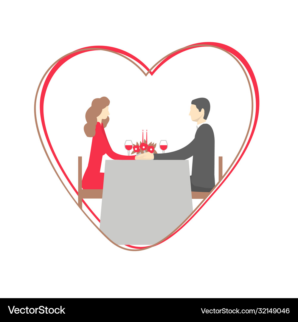 Happy valentines day romantic dinner couple Vector Image