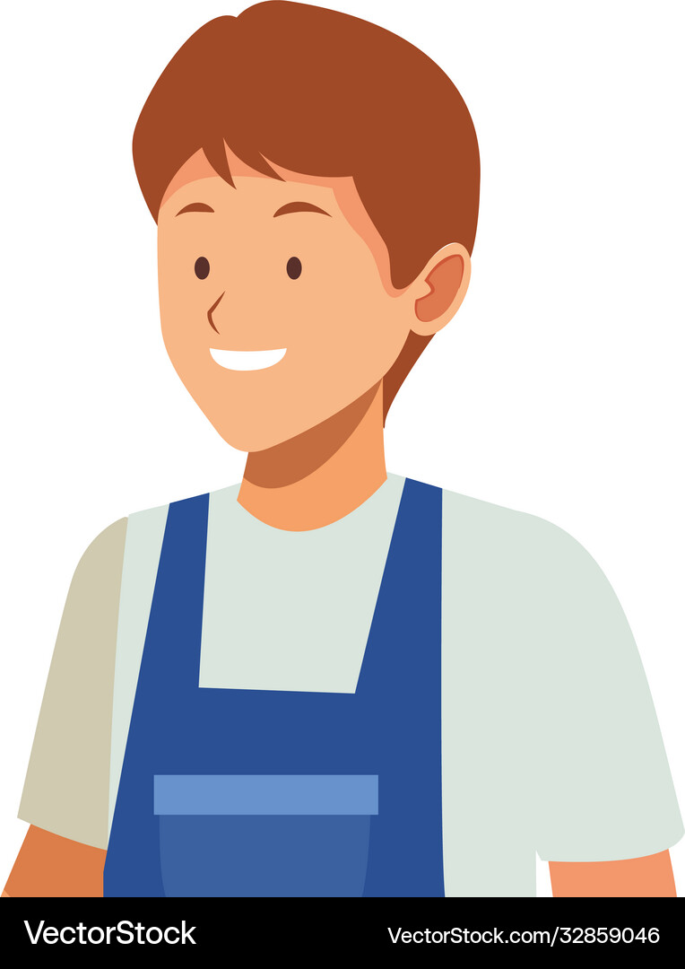 Housekeeping male worker avatar character Vector Image