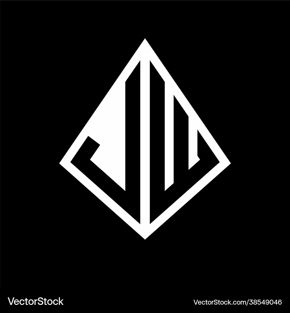 Jw logo letters monogram with prisma shape design Vector Image