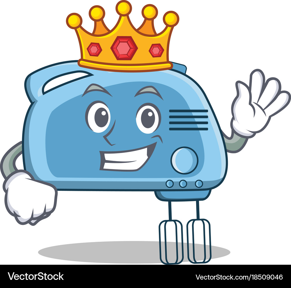 King mixer character cartoon style Royalty Free Vector Image