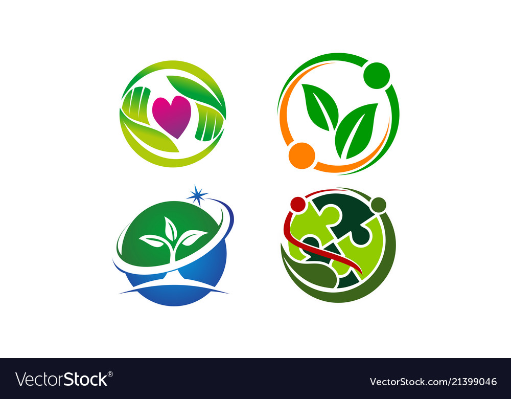 Leaf template set Royalty Free Vector Image - VectorStock