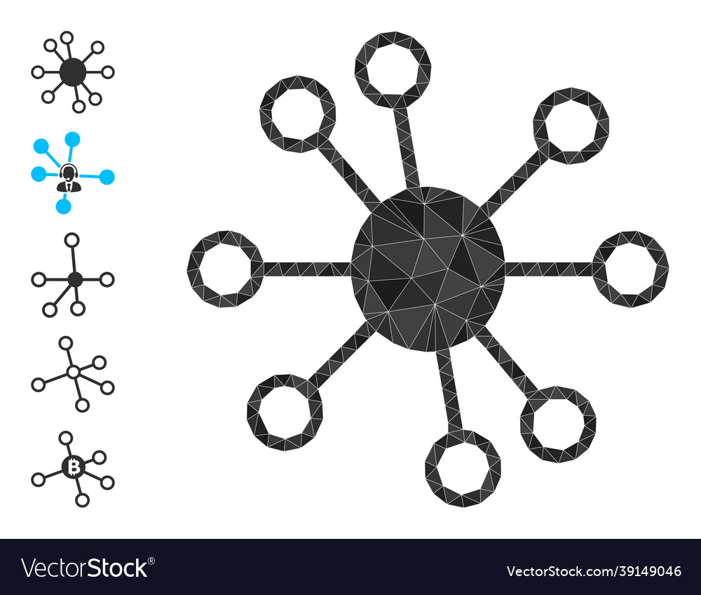 Node links polygonal icon and other icons Vector Image