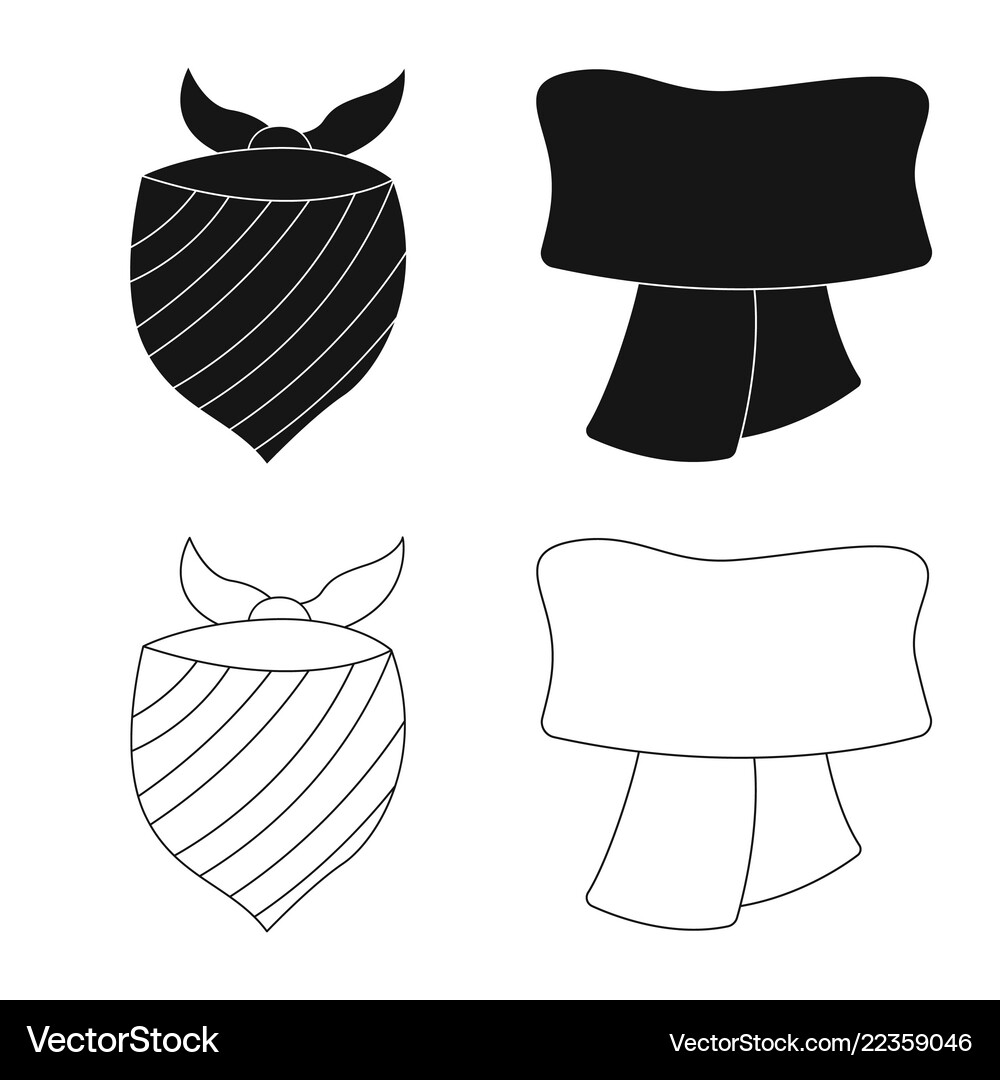Scarf and shawl symbol set Royalty Free Vector Image
