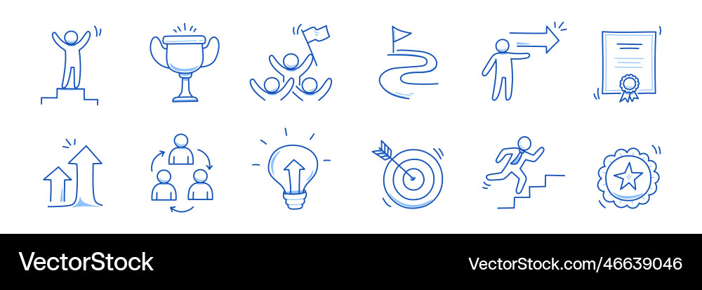 Success business career doodle icon Royalty Free Vector