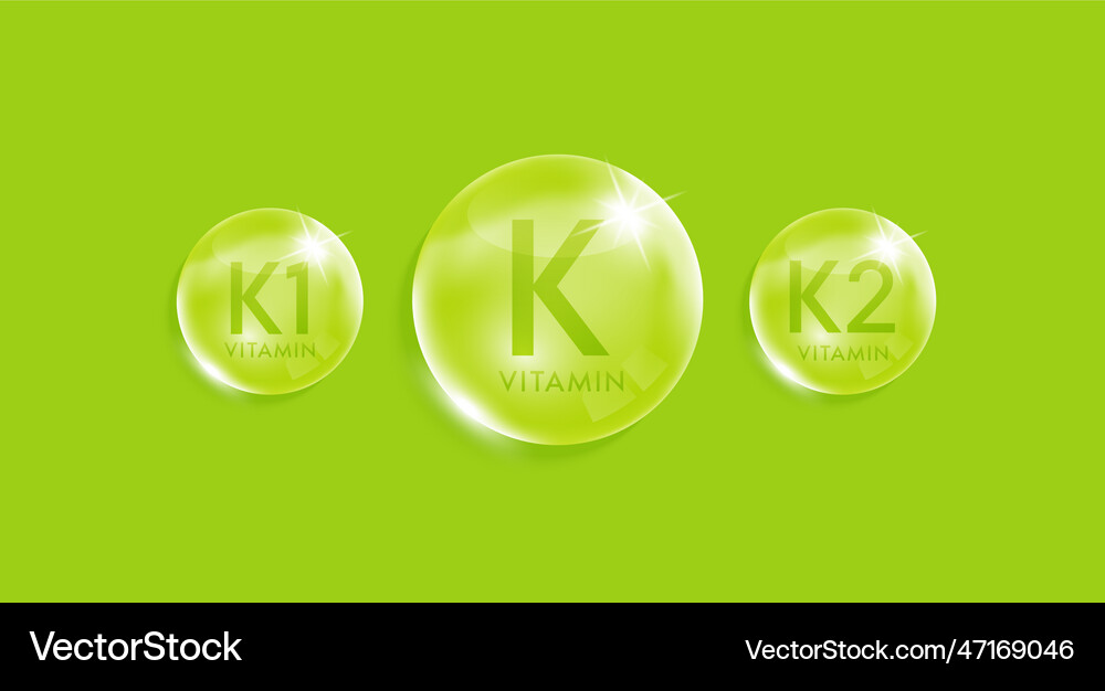 Vitamin k complex droplet chemical formula nature Vector Image