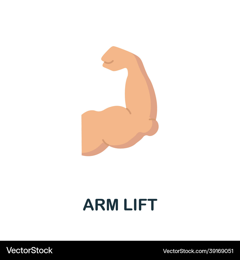 Arm lift flat icon colored sign from plastic Vector Image