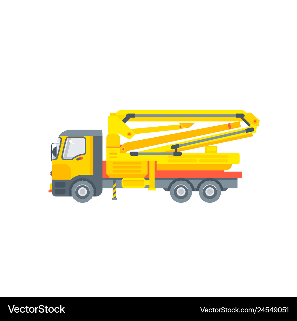 Auto concrete pump ca side view Royalty Free Vector Image