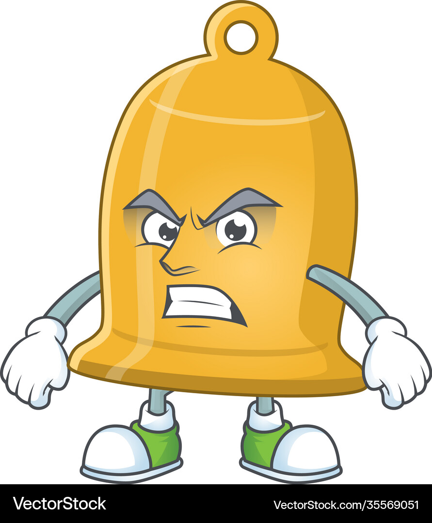 Cartoon drawing bell showing angry face Royalty Free Vector