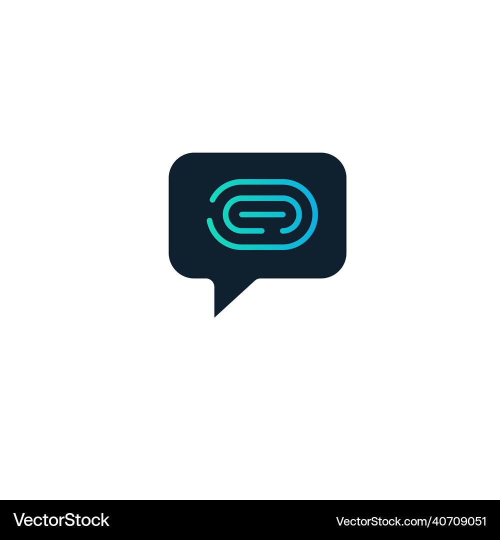 Chat balloon with a finger print logo Royalty Free Vector