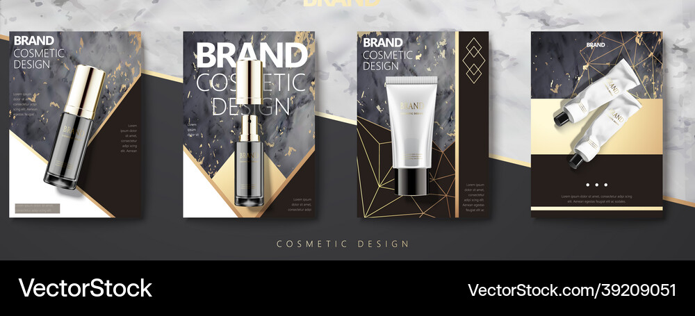 Cosmetic product set brochure Royalty Free Vector Image