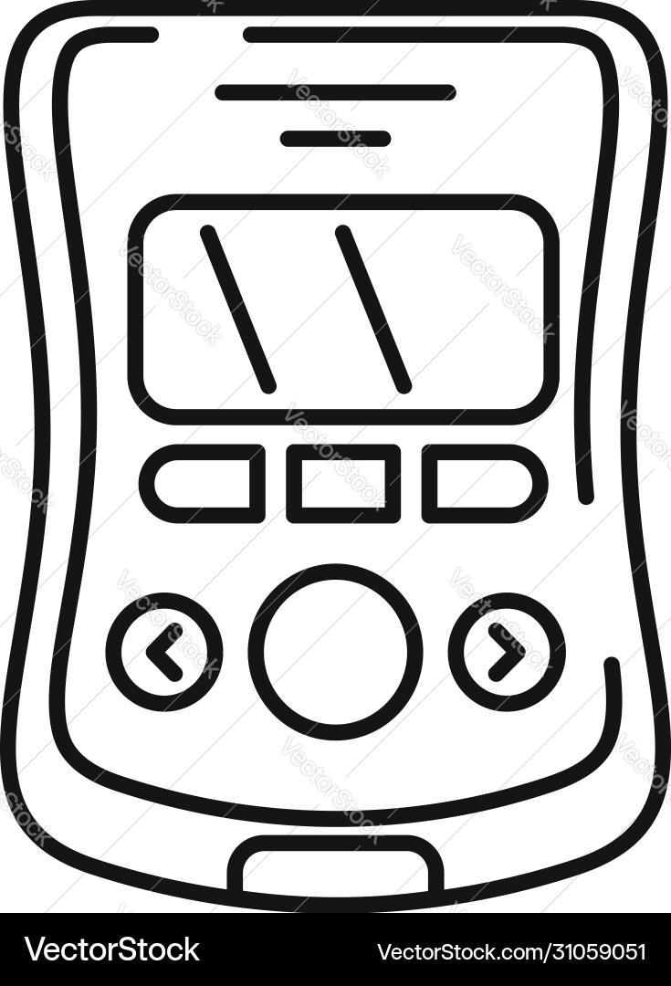 Diabetes glucometer icon outline style Royalty Free Vector