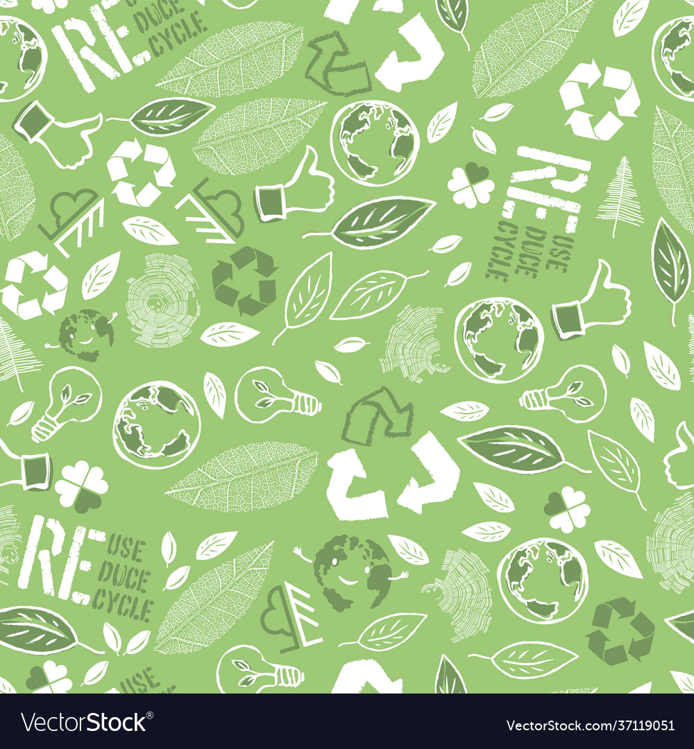Earth day seamless pattern design composed from Vector Image
